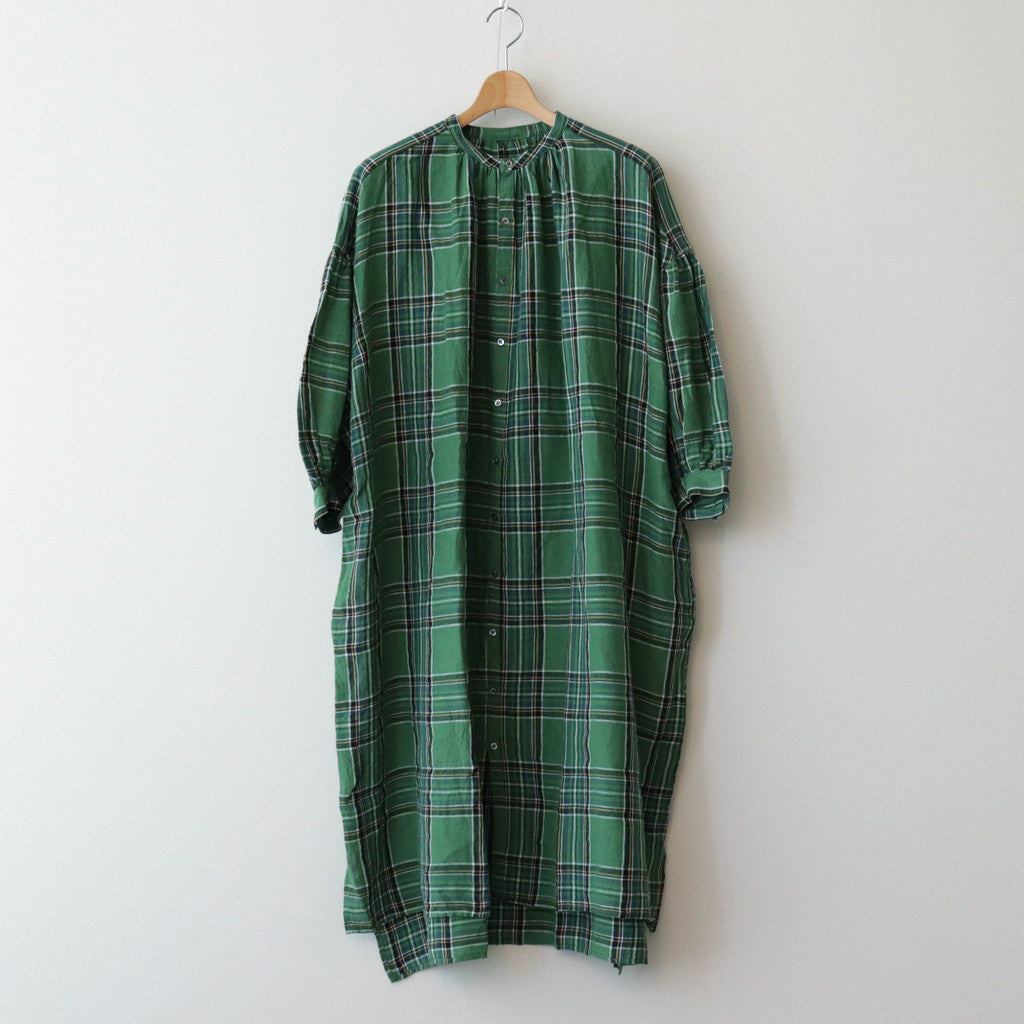 Higashi-nigiri Tartan Check Shirt Dress #266 Green Tartan [UT240OP024] – DOKODO