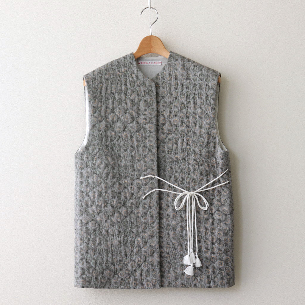 FILLE VEST #GRAY×GOLD [26-0028A] – DOKODO