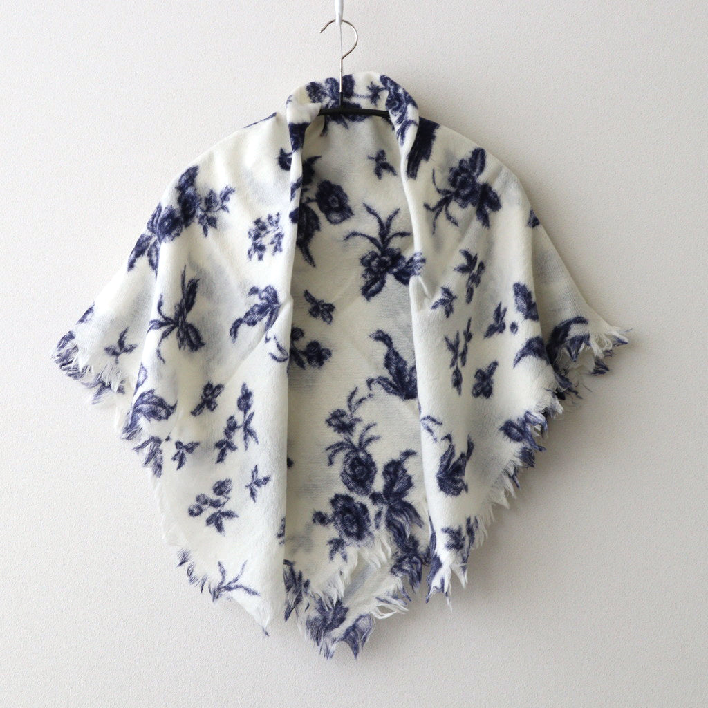GARDEN WOOL SHAWL #blue [no.6757] – DOKODO