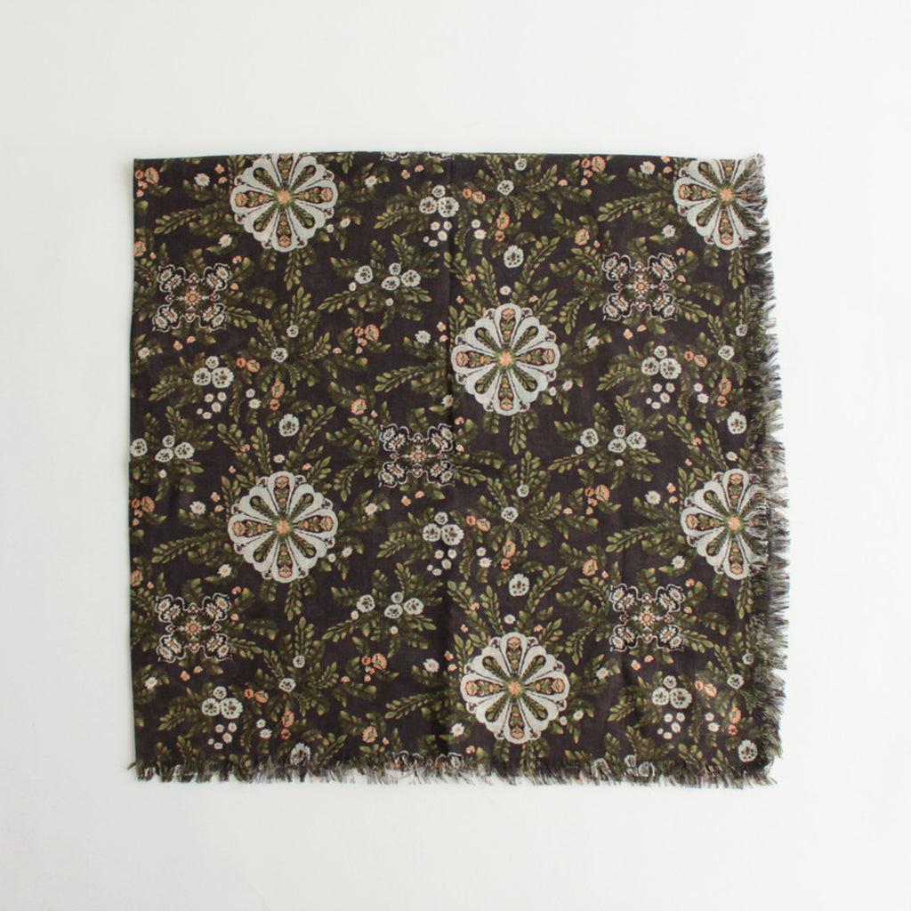 KALEIDOSCOPE FLOWER GAUZE SHAWL #DARK BROWN [no.6398] – DOKODO