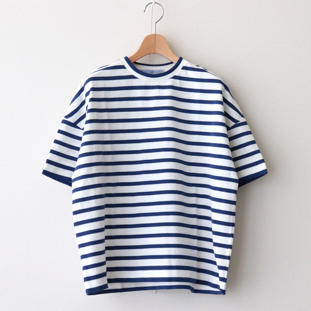 BORDER KNIT & SEW T-SHIRT #BLUE [NO.6064] _ OLDMAN'S TAILOR R&D.M.Co- | Old Man's Tailor – DOKODO